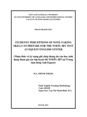 Students' perceptions of note-taking skill to prepare for the TOEFL iBT ...