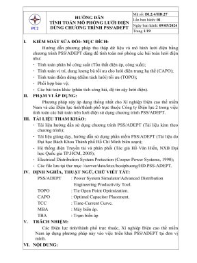 HƯỚNG DẪN TÍNH TOÁN MÔ PHỎNG LƯỚI ĐIỆN DÙNG CHƯƠNG TRÌNH PSS/ADEPT