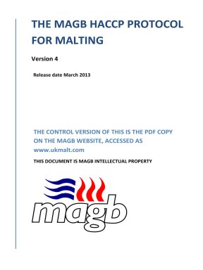 THE MAGB HACCP PROTOCOL for malting