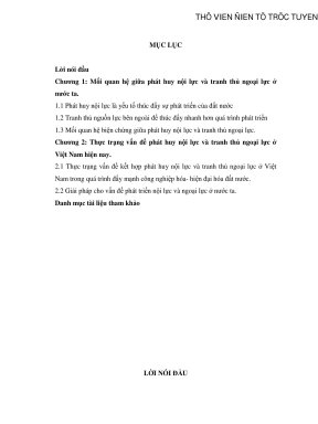 Thực trạng về mối quan hệ giữa phát huy nội lực và tranh thủ ngoại lực ở Việt Nam trong giai ...