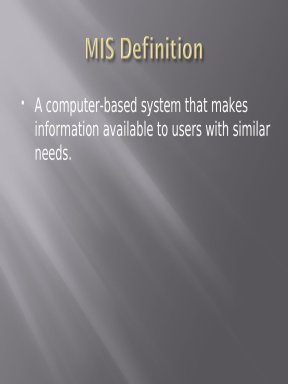 Management Information System (MIS) definition