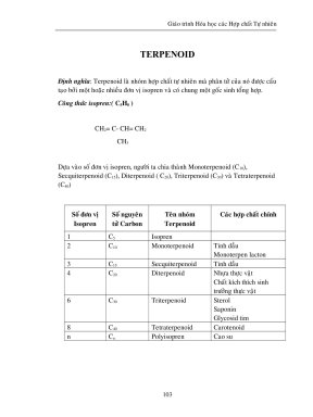 HÓA hợp CHẤT THIÊN NHIÊN TERPENOID