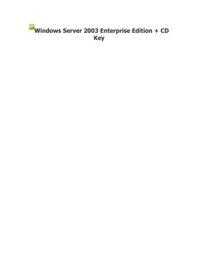 Windows Server 2003 Enterprise Edition + CD Key