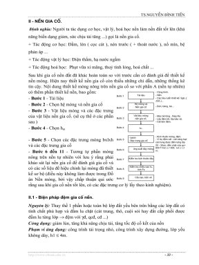 Giáo trình nền móng - chương 3 Nền gia cố , TS.Nguyễn Đình Tiến