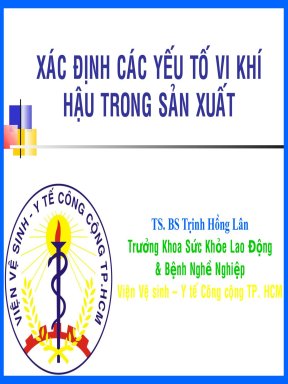 Xác định các yếu tố vi khí hậu trong sản xuất