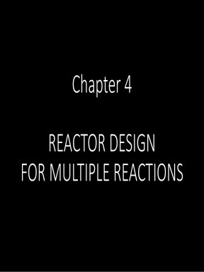 4 reactor design for multiple reactions
