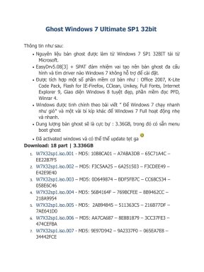Ghost Windows 7 Ultimate SP1 32bit