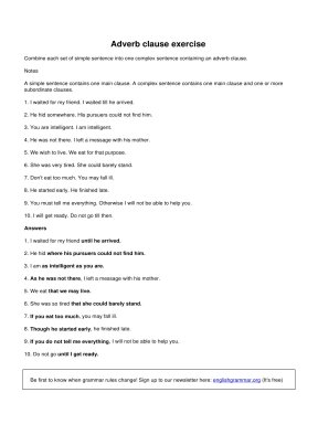 Adverb clause exercise