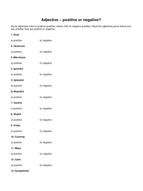 Adjective positive or negative