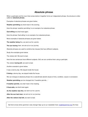 English Absolute phrase