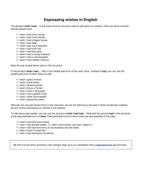 Expressing wishes in english