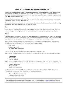 How to conjugate verbs in english part i