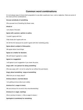 Common word combinations