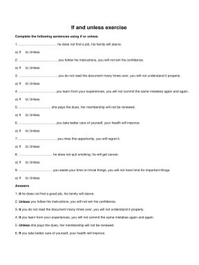 If and unless exercise