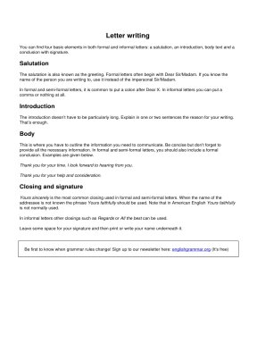 Letter writing (English lesson)