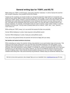 General writing tips for TOEFL and IELTS