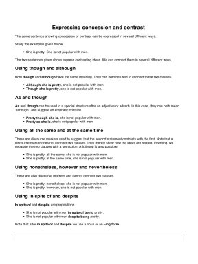 Expressing concession and contrast