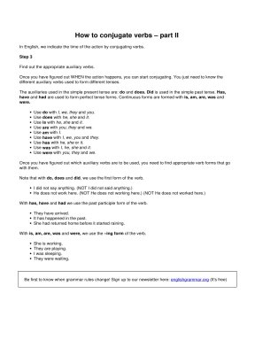 How to conjugate verbs part II