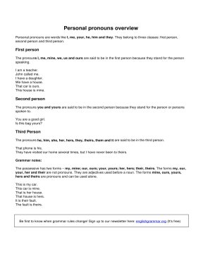 Personal pronouns overview