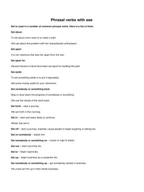 Phrasal verbs with see