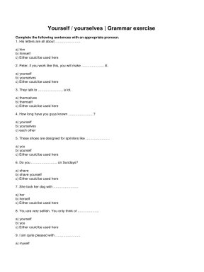 Yourself yourselves grammar exercise