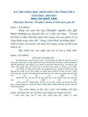 Đề thi học sinh giỏi ngữ văn 9 cấp tỉnh Hà Tĩnh