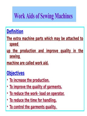 Work aids of sewing machines