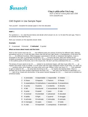 CAE English in Use Sample Paper
