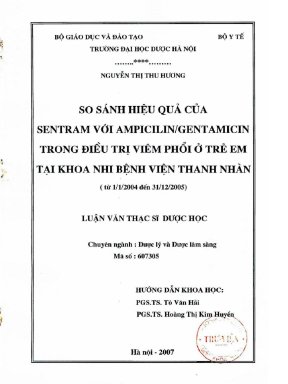So sánh hiệu quả của sentram với ampicilin gentamicin trong điều trị ...