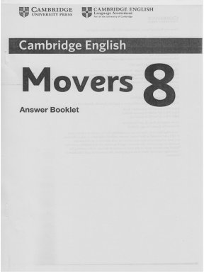 Movers 8 answer booklet