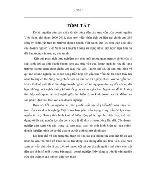 GHIÊN CỨU CÁC NHÂN TỐ TÁC ĐỘNG ĐẾN CẤU TRÚC VỐN CỦA DOANH NGHIỆP VIỆT NAM.PDF
