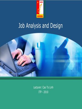 Job analysis and design