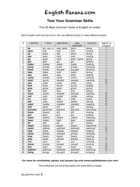 the 40 most common verbs in english
