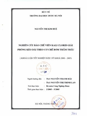 Nghiên cứu bào chế viên kali clorid giải phóng kéo dài theo cơ chế bơm ...
