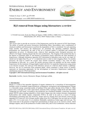 H2S removal from biogas using bioreactors a review