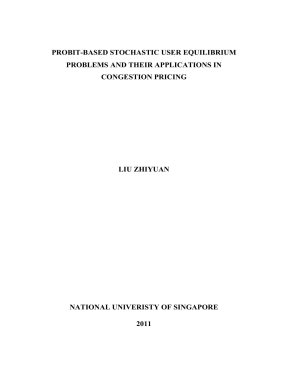 Probit based stochastic user equilibrium problems and their applications in congestion pricing