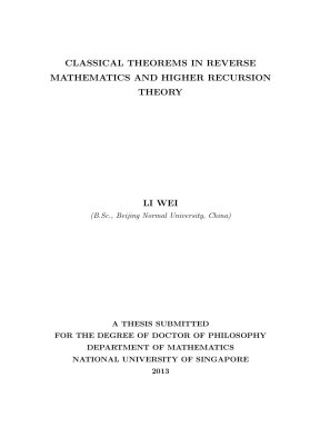 Classical theorems in reverse mathematics and higher recursion theory