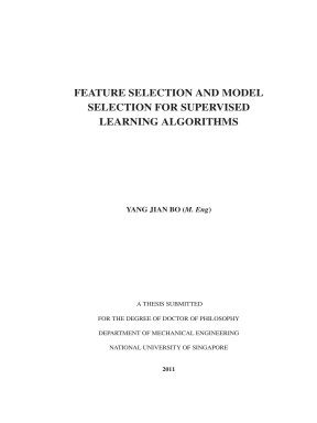 Feature selection and model selection for supervised learning algorithms