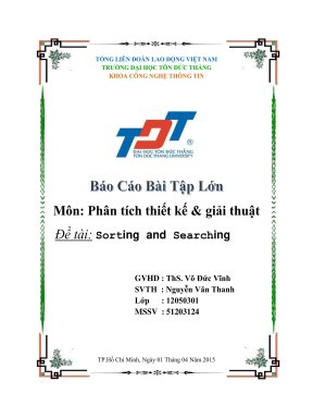 Báo cáo BTL PTTK Giải Thuật Sorting and Searching