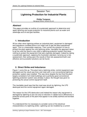 Lightning protection for industrial plants