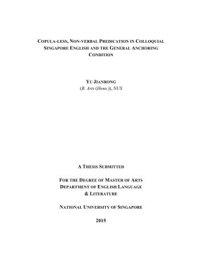 Copula less, non verbal predication in colloquial singapore english and ...