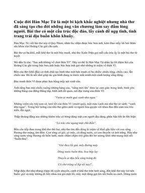 Phân tích bài Đây thôn Vĩ Dạ của Hàn Mạc Tử.