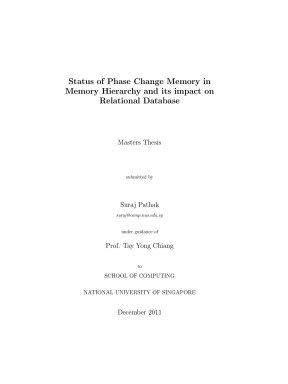 Status of phase change memory in memory hierarchy and its impact on relational database