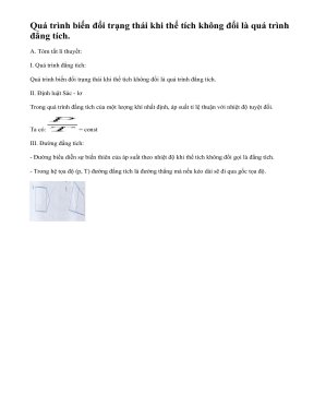 Lý thuyết Quá trình đẳng tích. Định luật Sác - Lơ