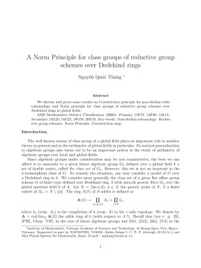 A Norm Principle for class groups of reductive group schemes over ...