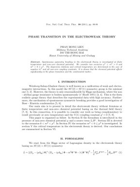 PHASE TRANSITION IN THE ELECTROWEAK THEORY