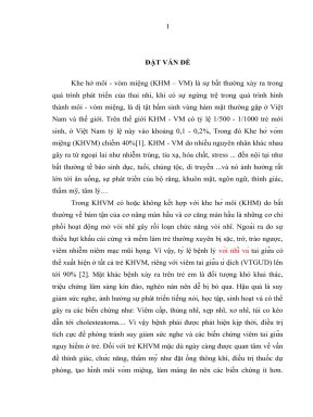 Nghiên cứu chức năng thông khí vòi nhĩ và tai giữa trên bệnh nhân khe ...