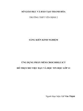 Sáng kiến kinh nghiệm ứng dụng phần mềm crocodile ICT hỗ trợ cho việc ...