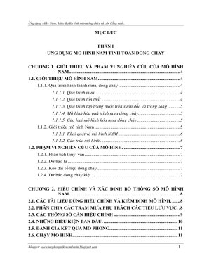 Ứng dụng Mike Nam, Mike BaSin tính toán dòng chảy và cân bằng nước