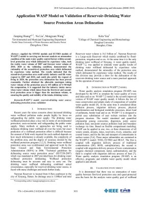 Application WASP model on validation of reservoir drinking water source ...